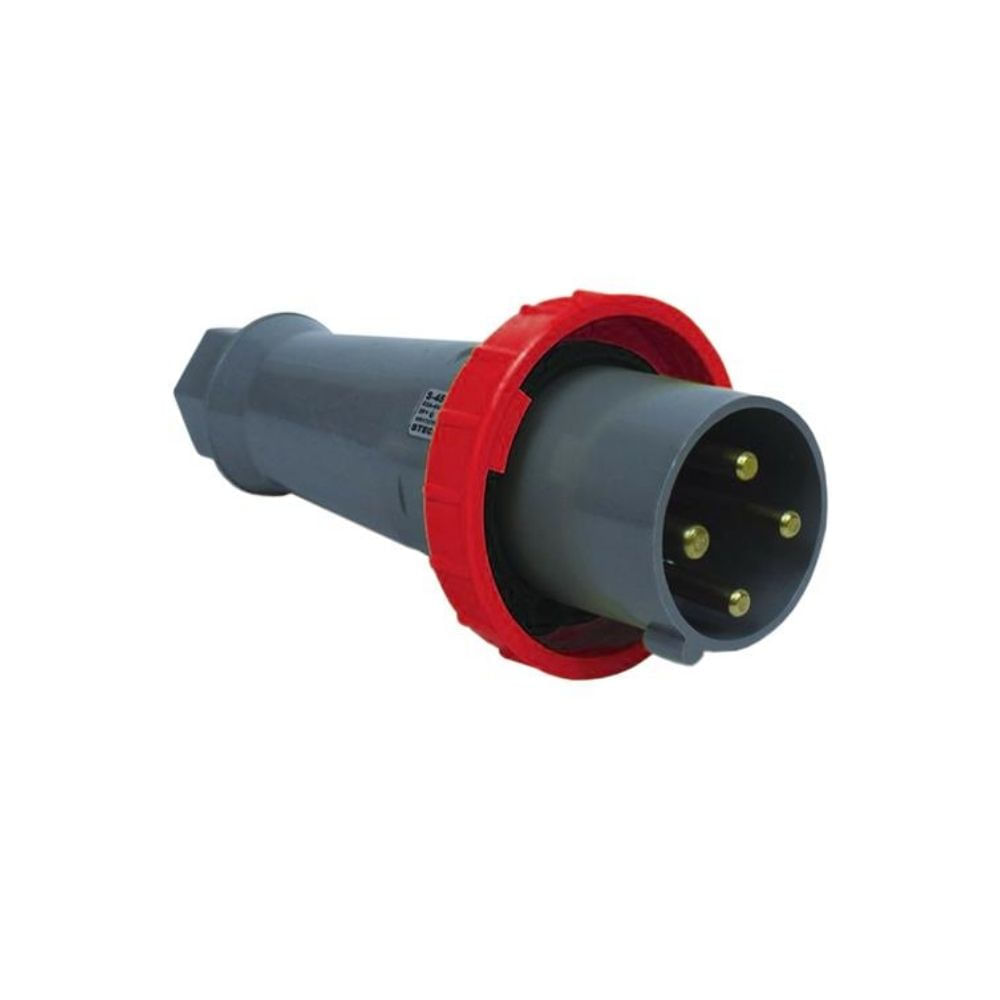 Plug Macho 3P+T 63A 380/440V Vermelho 6H Brasikon Steck| ANDRA