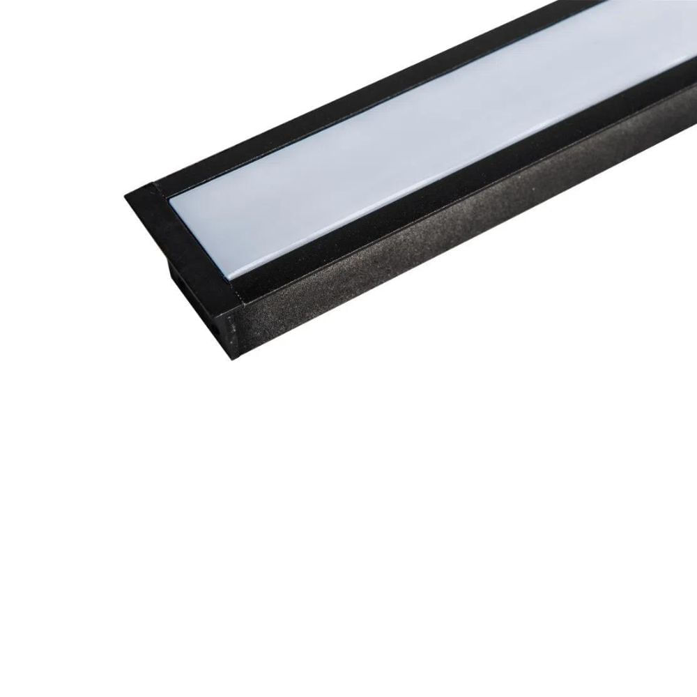 Perfil De Embutir Para Fita LED 3m Preto Garbo Usina Design| ANDRA