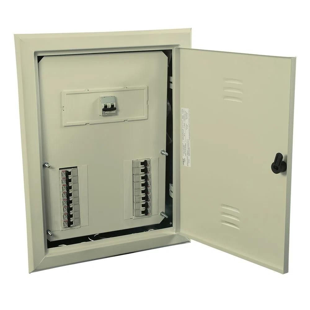 Quadro De Embutir Sem Barramento 24 Disjuntores 150A Bege Universal ...