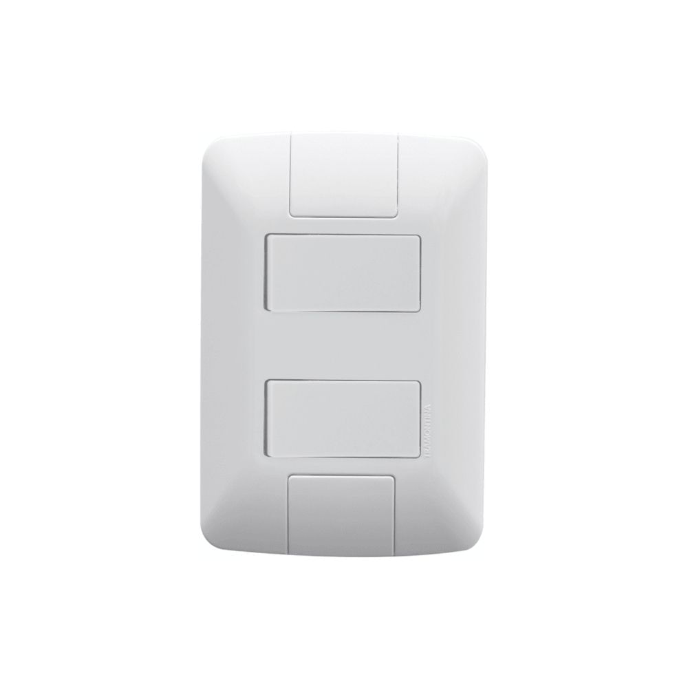 Conjunto Montado 2 Interruptores Simples Branco Aria Tramontina| ANDRA Conjunto Montado 2 Interruptores Simples Branco Aria Tramontina| ANDRA