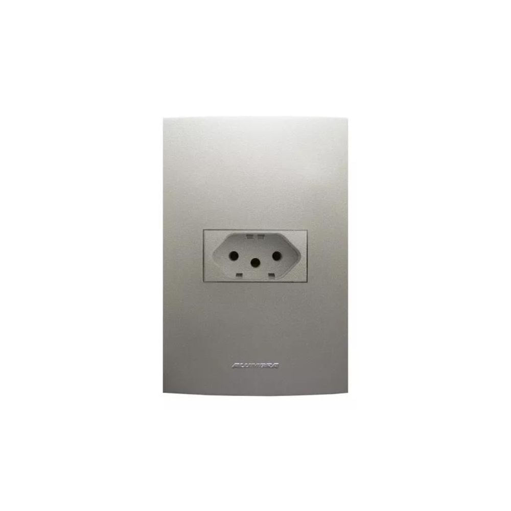 Conjunto Montado Tomada 2P+T 10A-250V Titanium Inova Pro Class Alumbra ...
