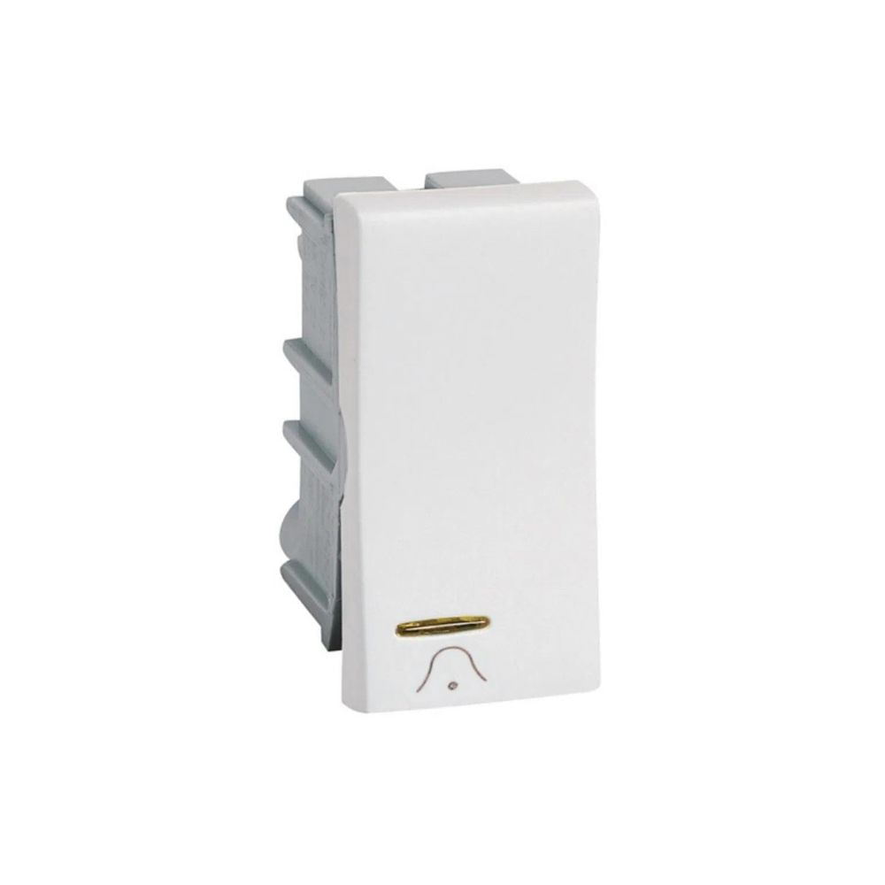 Módulo Pulsador Campainha Branco Luminoso Para Plus Pial| ANDRA