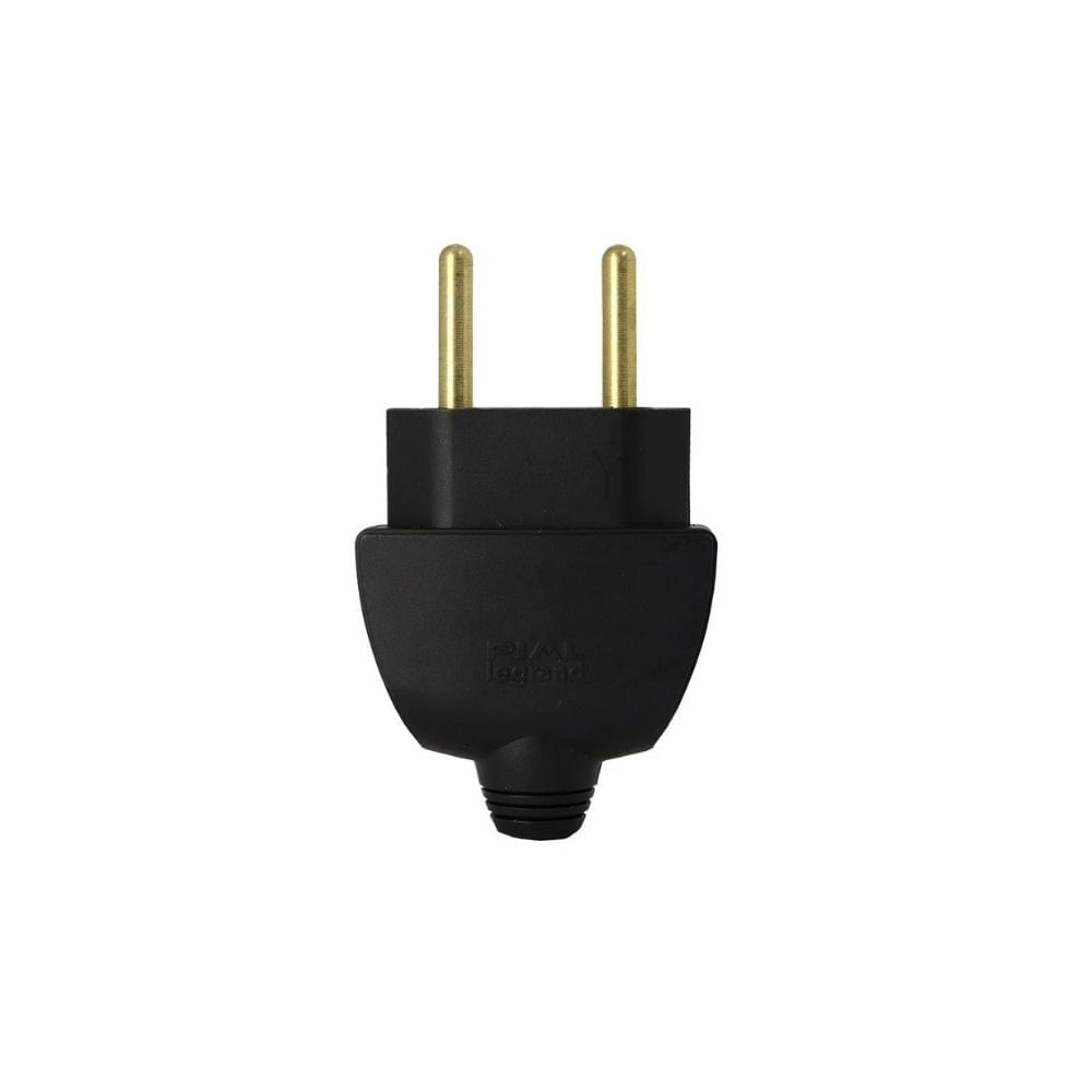 Plug 2P 10A 250V Pb Preto Saída Axial Pial| ANDRA