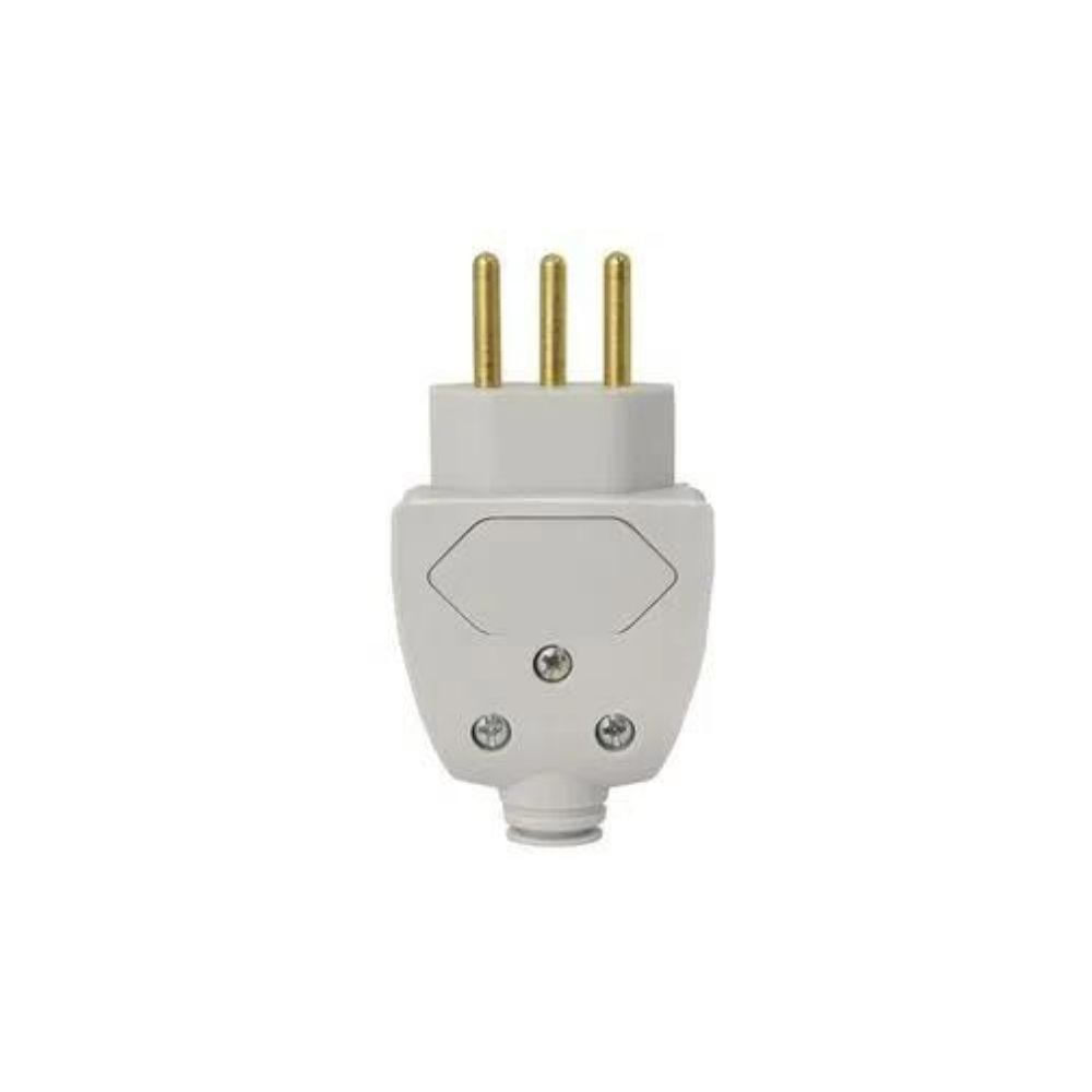 Plug 2P+T 10A 250V Pb Cinza Versátil Lateral Pial| ANDRA