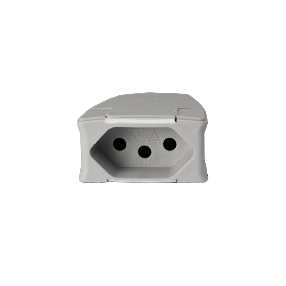 Plug 2P+T 20A 250V Pb Fêmea Cinza Axial Pial| ANDRA