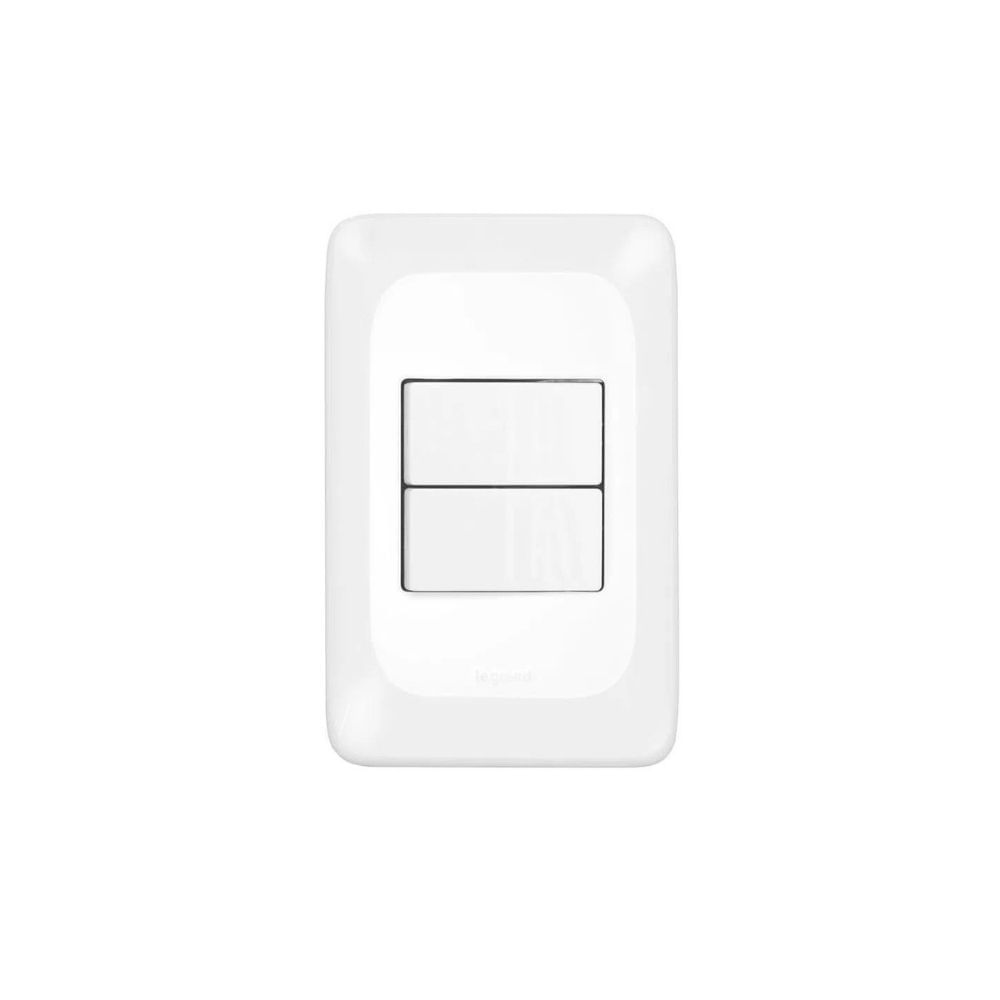 Conjunto Montado 2 Interruptores Simples Branco Pop Pial Legrand| ANDRA Conjunto Montado 2 Interruptores Simples Branco Pop Pial Legrand| ANDRA