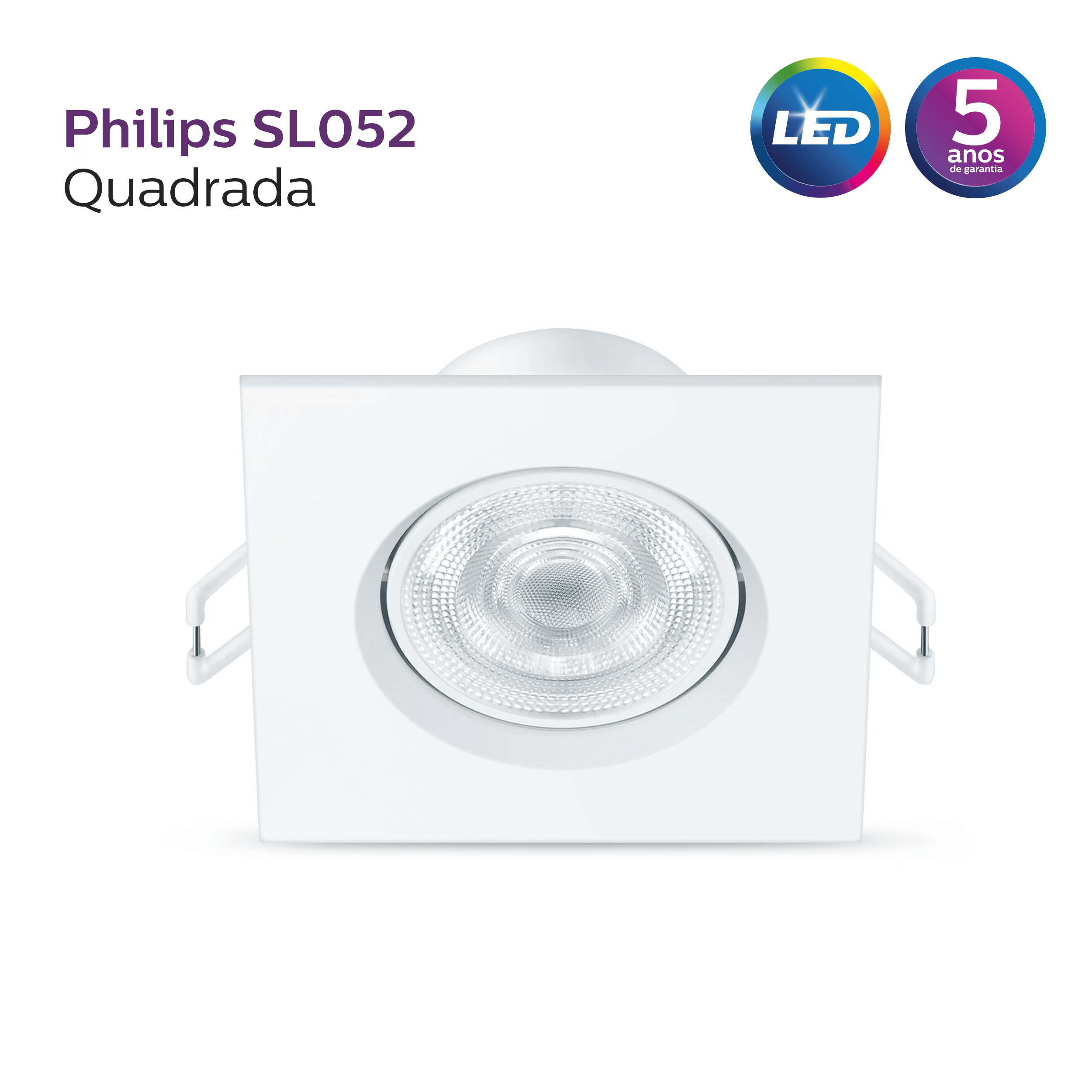 Spot Integrado Led de Embutir Quadrado 6,2W Luz Branca Fria 6500K ...