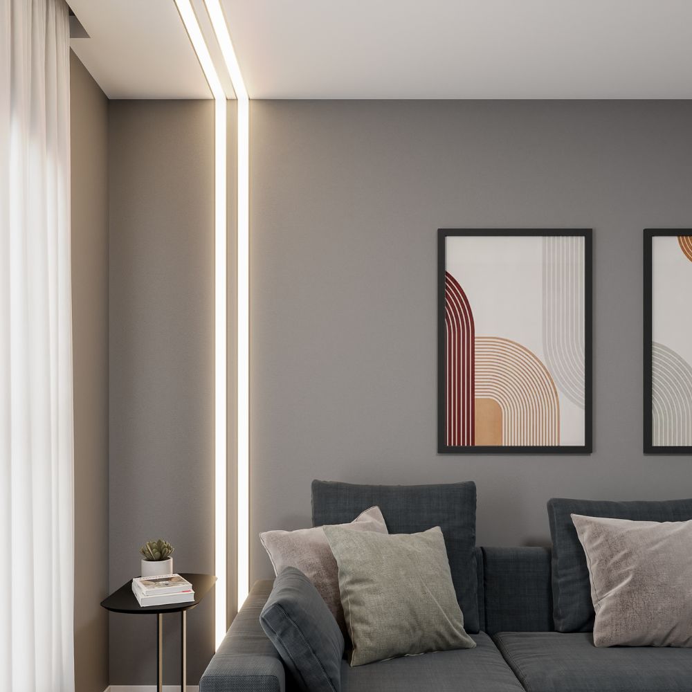 Perfil De Embutir Para Fita LED 1m Branco Route Usina Design| ANDRA