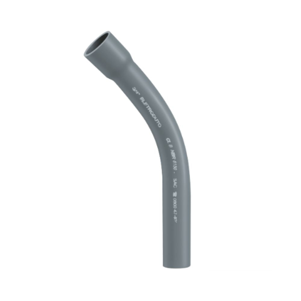 Curva PVC 45 Graus 3/4 Sem Rosca Turbo Cinza Wetzel| ANDRA