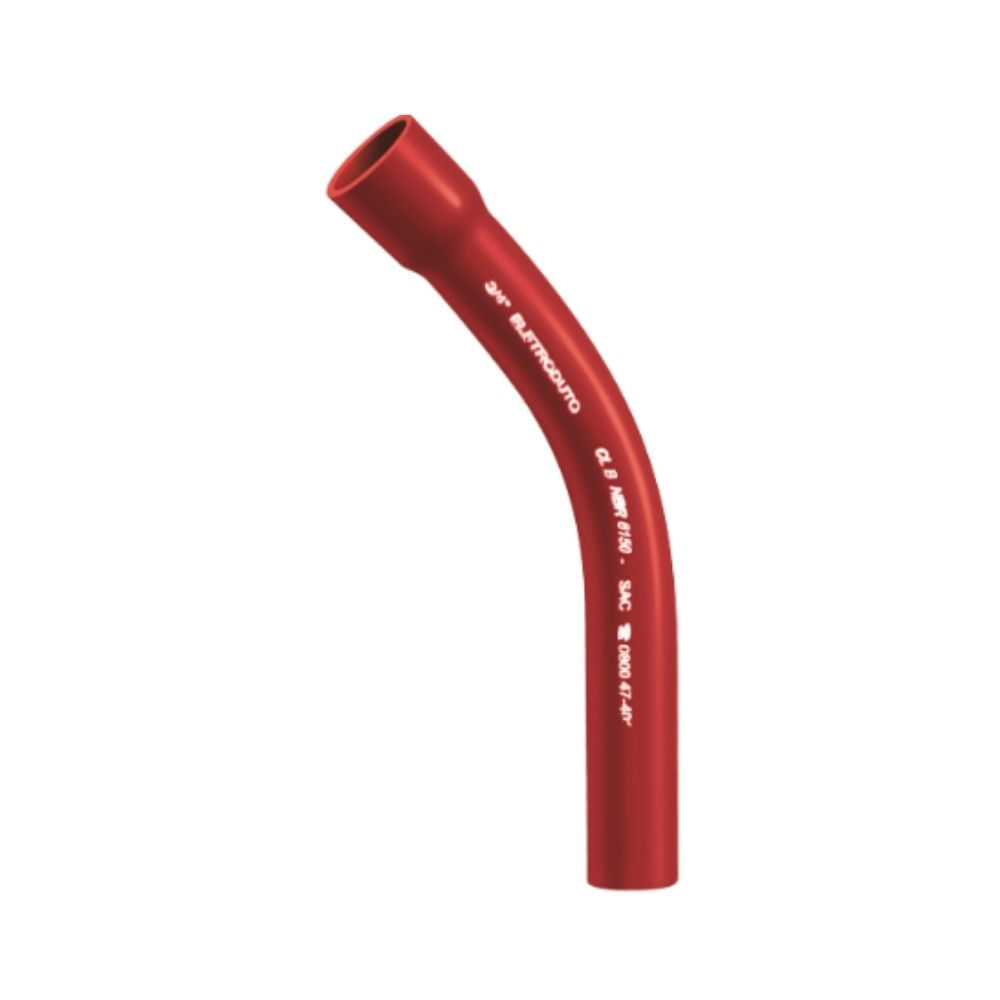 Curva PVC 45 Graus 3/4 Sem Rosca Turbo Vermelho Wetzel| ANDRA