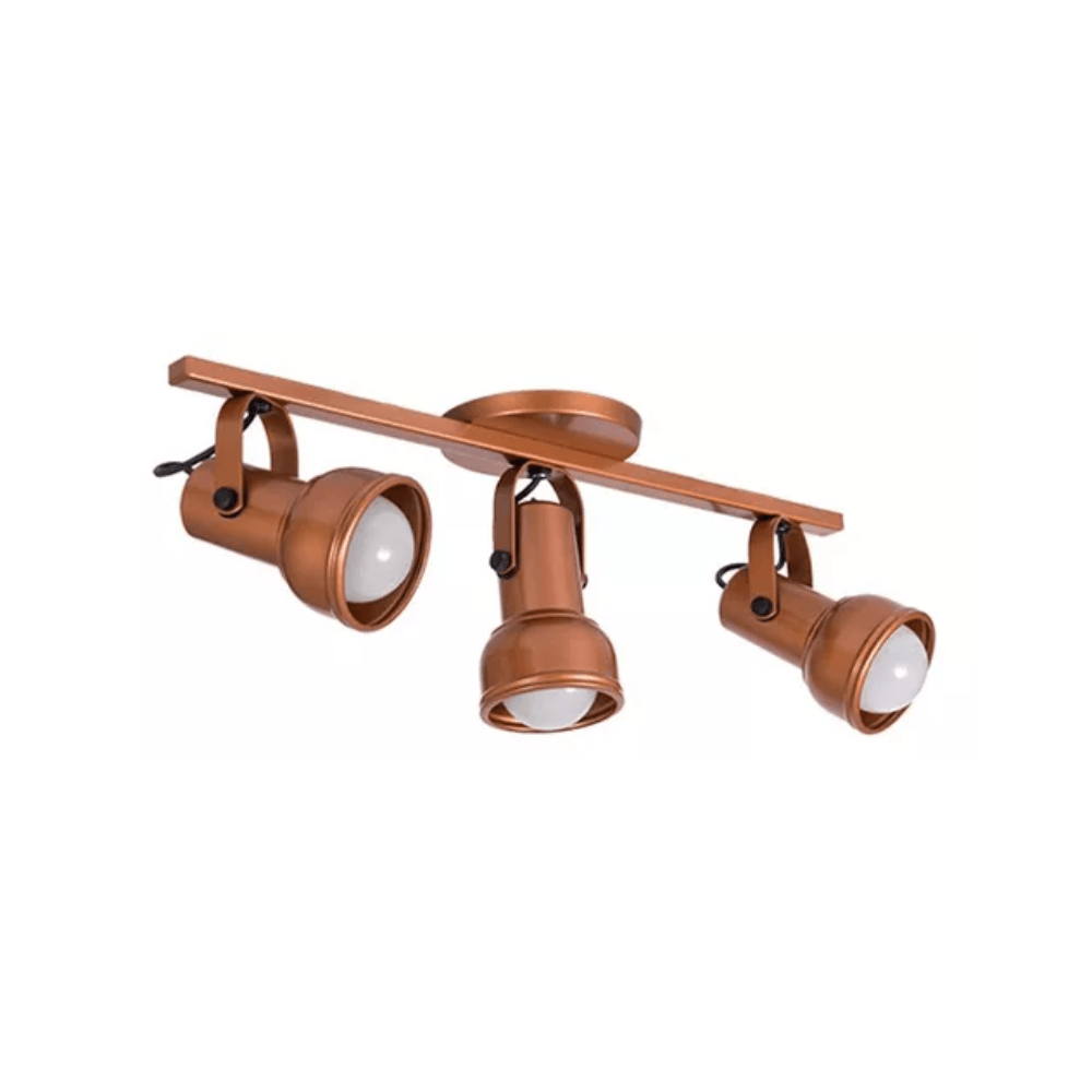 Spot de Sobrepor Para Trilho Para 3 Lâmpadas E-27 Par20 Cobre 001 ...