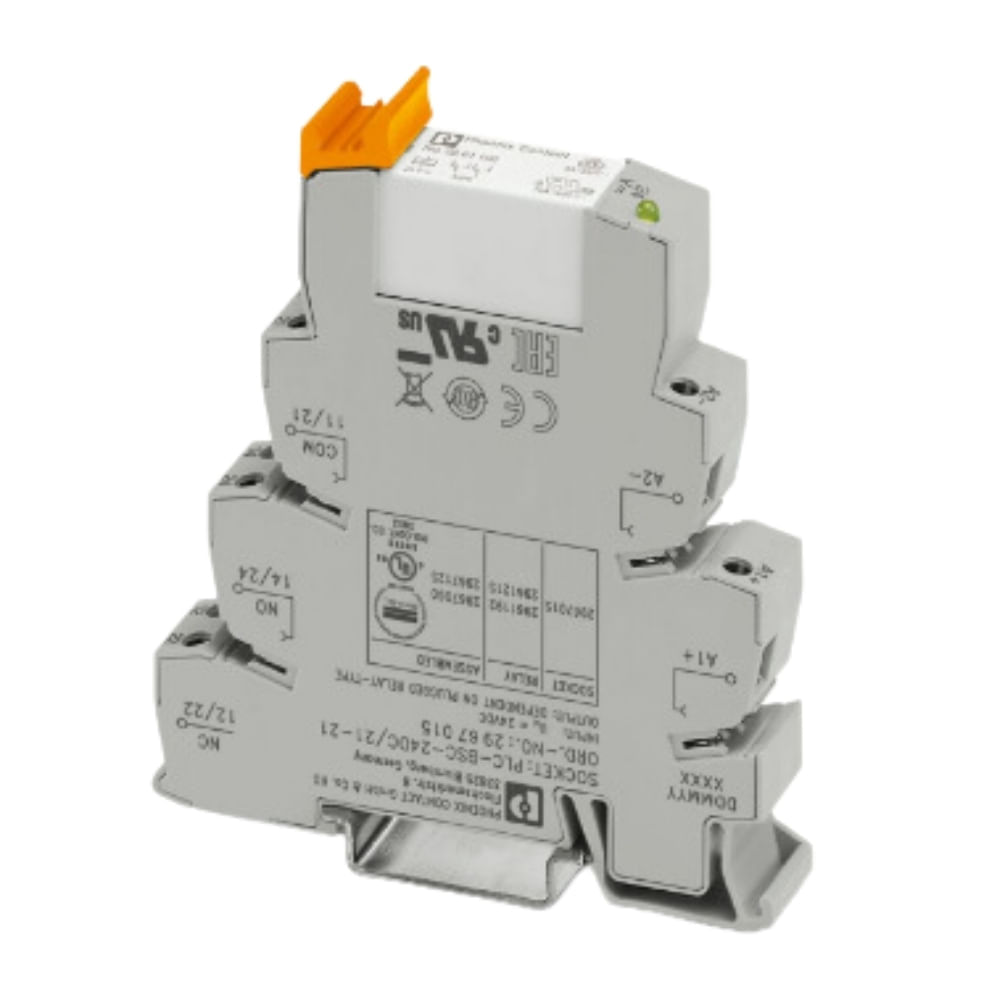 Relé Interface 6A 24Vcc LED Amarelo 2 Reversível Plcrsc24Dc2121 2967060 ...
