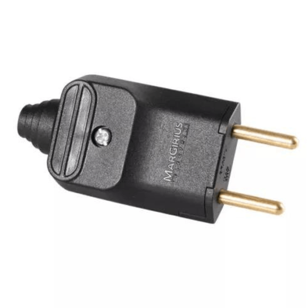 Plug 2P 10A 250V PB 180 Com Prensa Preto Margirius| ANDRA