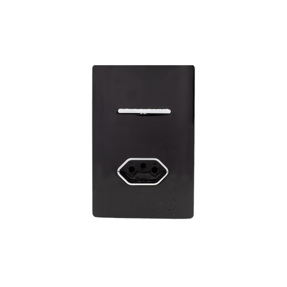 Conjunto Montado 4X2 Para 1 Interruptor Simples + Tomada Universal 2P+T ... Conjunto Montado 4X2 Para 1 Interruptor Simples + Tomada Universal 2P+T ...