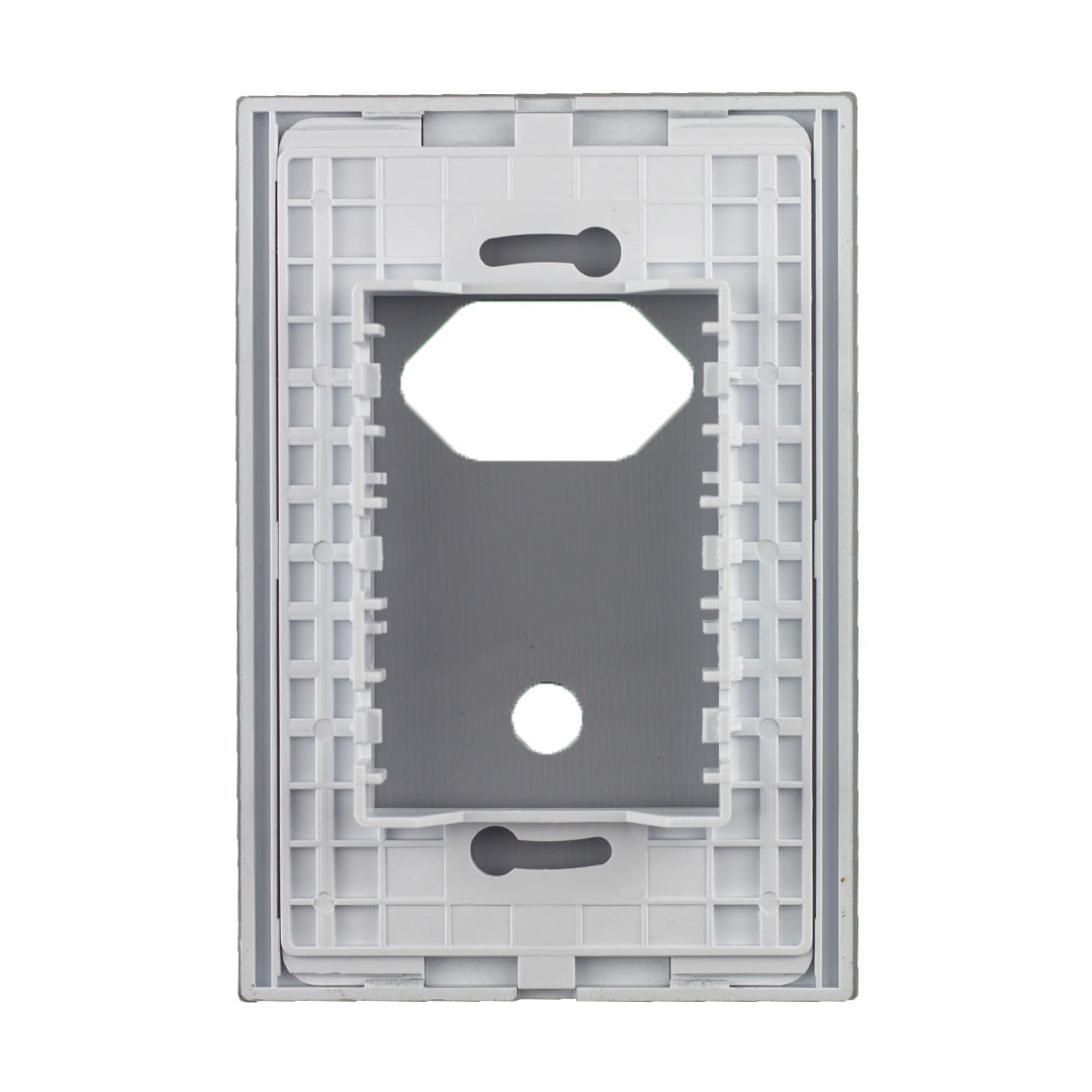 Placa 4X2 Para 1 Tomada + 1 Furo Com Suporte Dourada Novara Glass GD ...