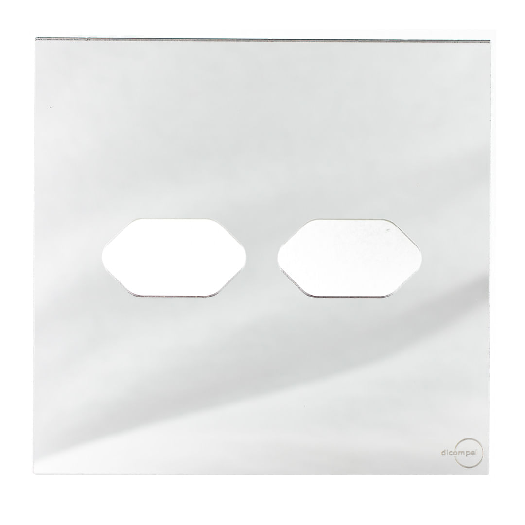 Placa 4X4 Para 2 Tomadas Com Suporte Espelhada Novara Glass GE-40000/40 ... Placa 4X4 Para 2 Tomadas Com Suporte Espelhada Novara Glass GE-40000/40 ...