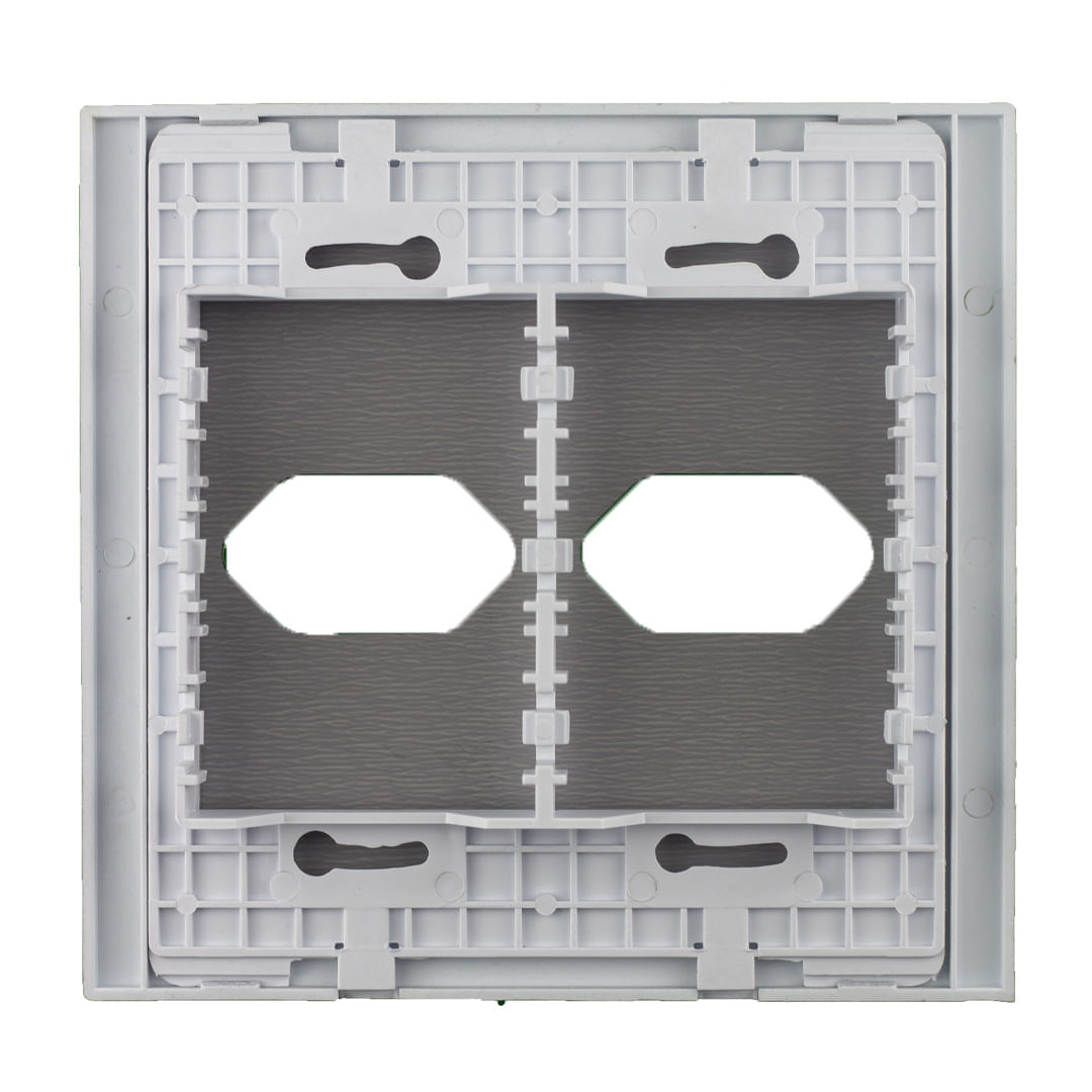 Placa 4X4 Para 2 Tomadas Com Suporte Espelhada Novara Glass GE-40000/40 ... Placa 4X4 Para 2 Tomadas Com Suporte Espelhada Novara Glass GE-40000/40 ...