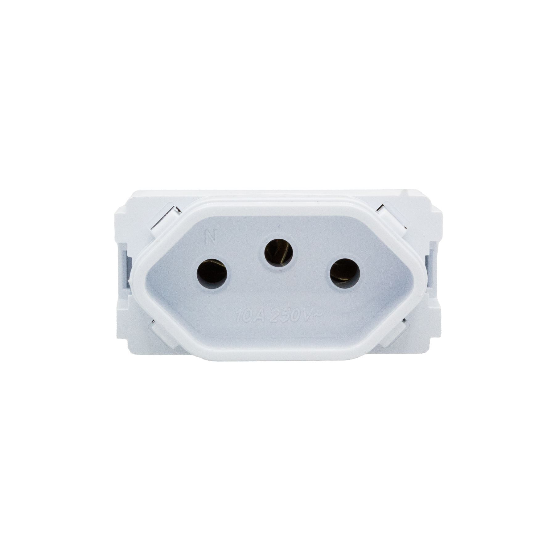 Tomada 2P+T 10A-250V Dc-1100/74 Branco/Branco 1 Módulo Novara Dicompel ...