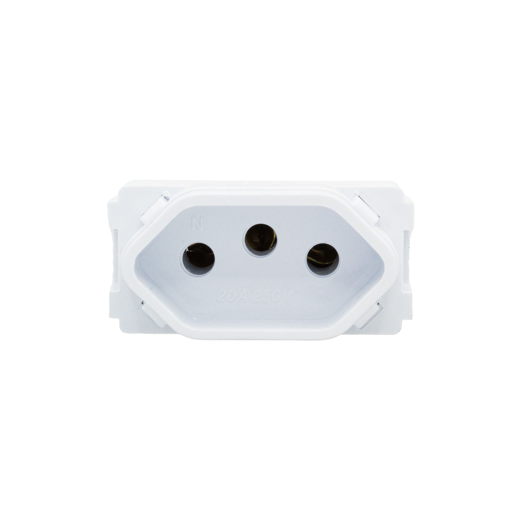 Tomada 2P+T 20A-250V Dc-1100/75 Branco/Branco 1 Módulo Novara Dicompel ...
