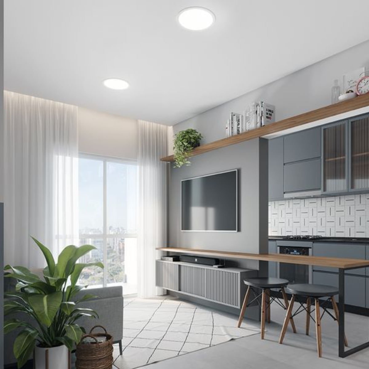 Kit 3 Luminárias LED Embutir Slim 18W 6500K 1300lm Pila| ANDRA