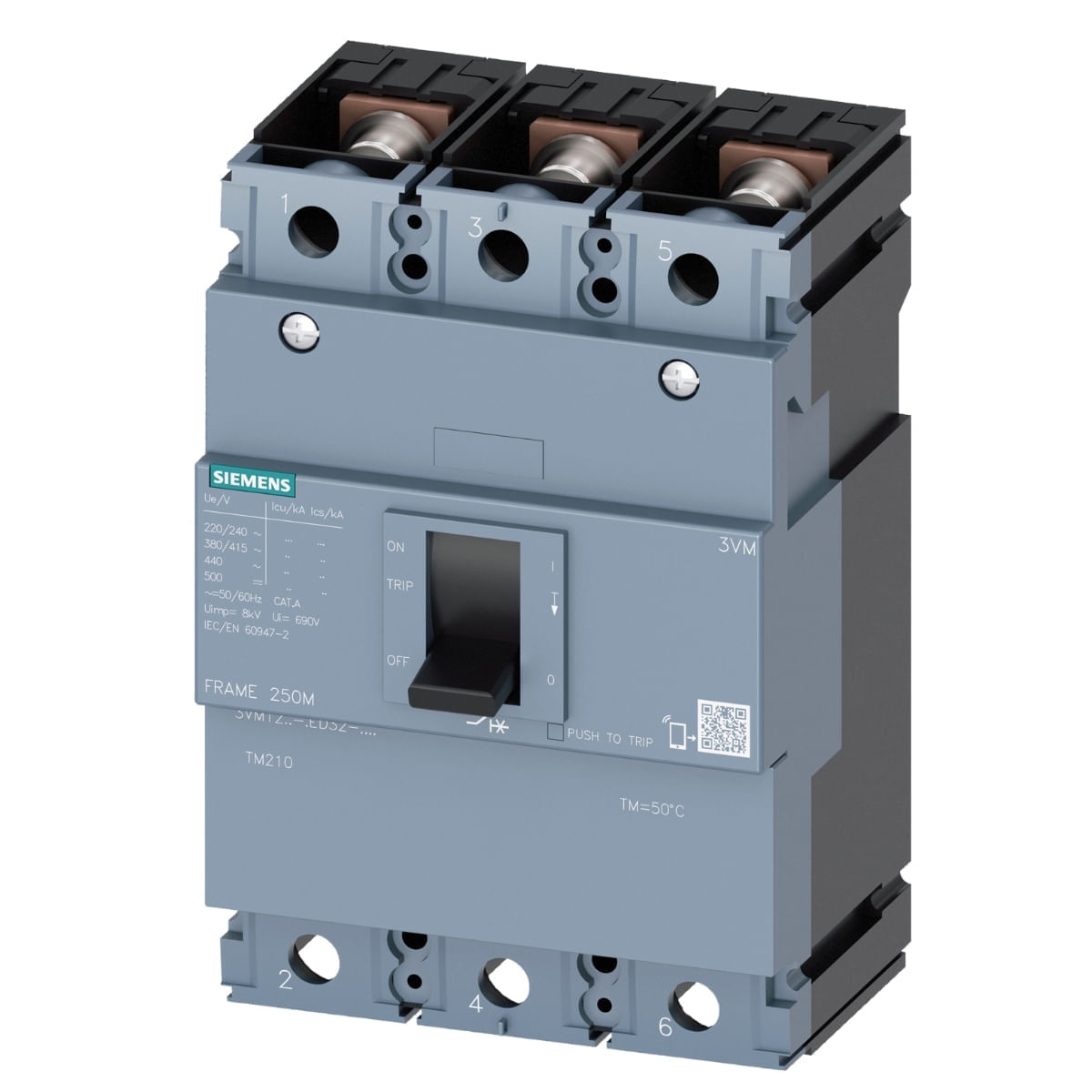 Disjuntor De Caixa Moldada Tripolar 250A 36Ka 380V Tm210 Ftfm 3Vm1225-4Ed32-0Aa0 Siemens | ANDRA