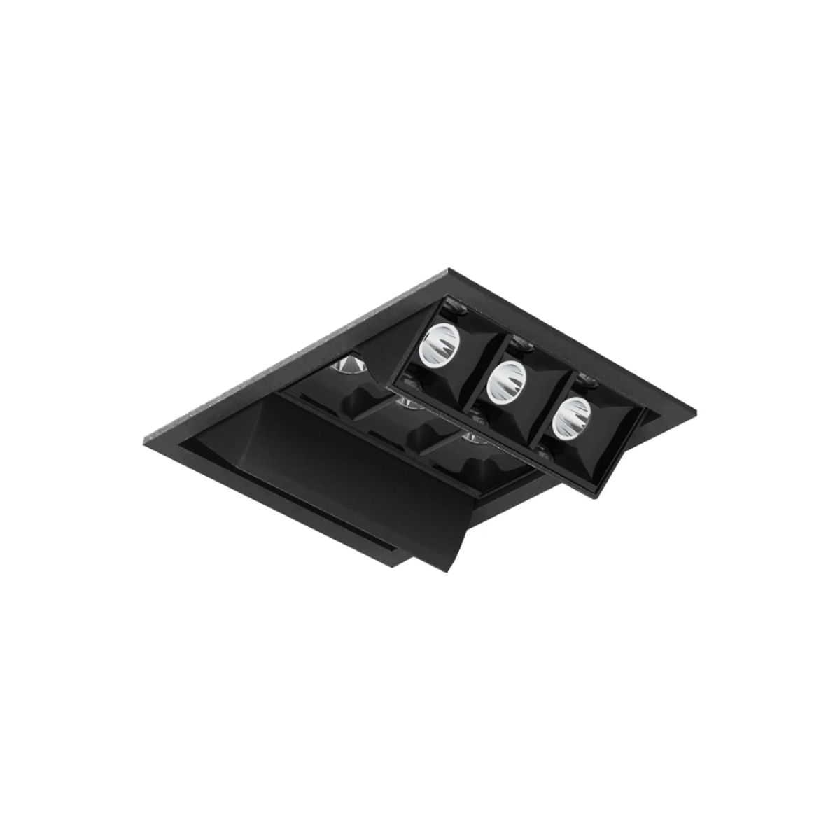 Luminária de Embutir Quadrada 21W 2700K 1700LM Luz Amarela Bivolt Preto ...