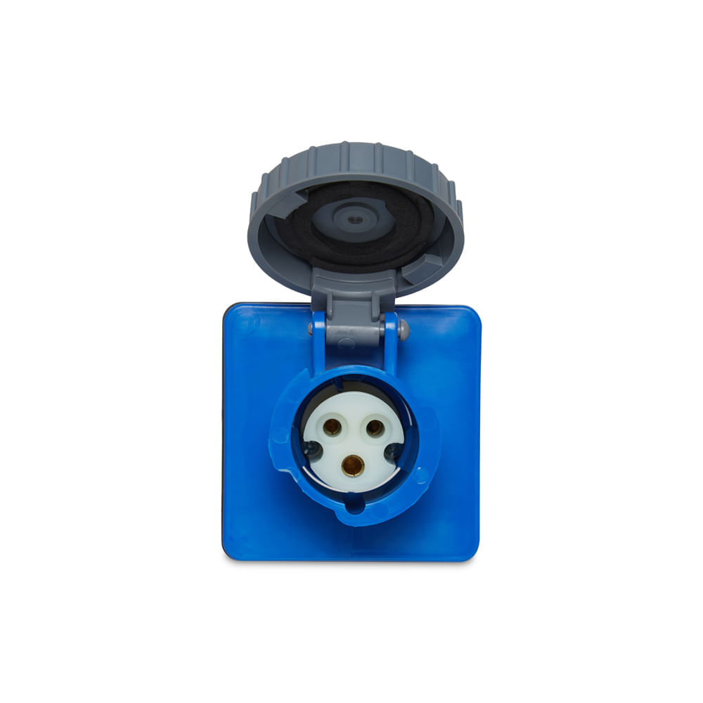 Tomada De Embutir 2P+T 16A 220/240V Azul 6H Shock Tite Steck | ANDRA